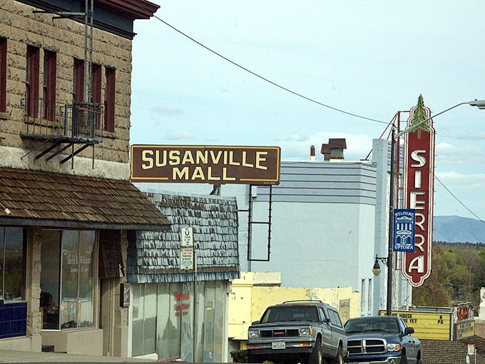 Vintage signage takes you back to simpler, more affordable times in Susanville's brick-and-mortar downtown.