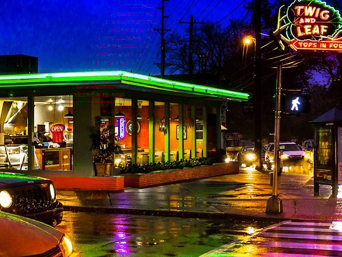 When a building glows this green, you know the breakfast bowls inside are bursting with flavor.