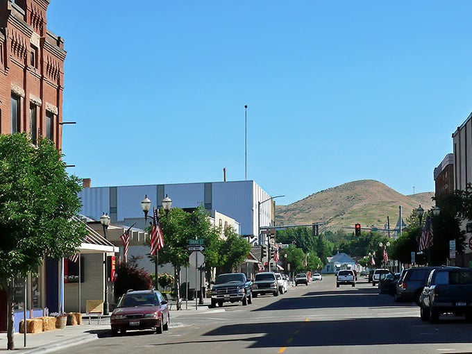 Sunlight bounces off clean storefronts and leafy streets—proof that small-town Idaho can still shine bright.