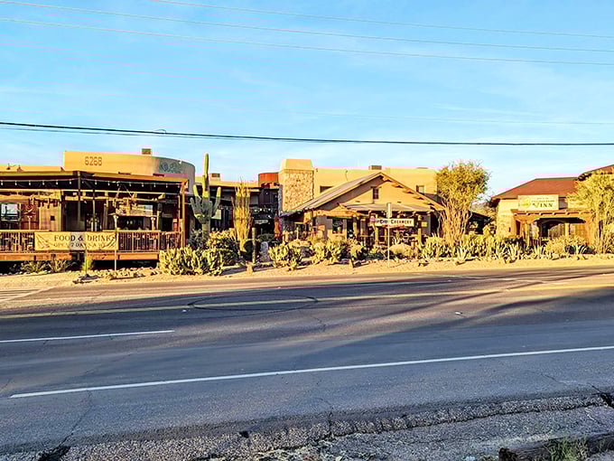 The road through Cave Creek offers that perfect blend of civilization and wilderness, like your favorite jeans—comfortable yet adventurous.