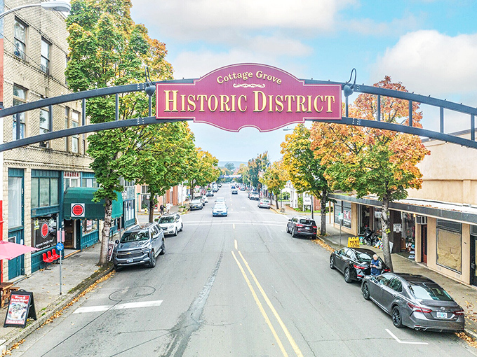 Willamette Valley charm flows through this covered bridge capital like a gentle river of memories.