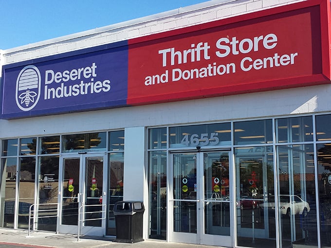 The red and blue sign might as well say "Bargain Headquarters" – where donations become someone else's treasure daily.