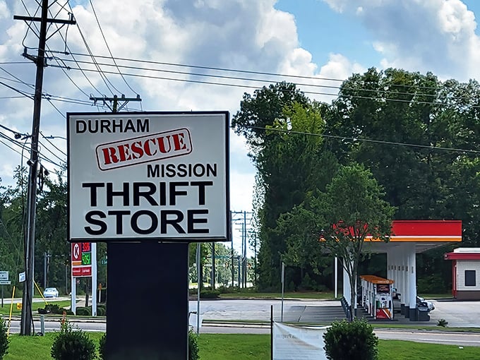 The professional signage and clean exterior suggest this isn't your grandmother's dusty thrift store experience.