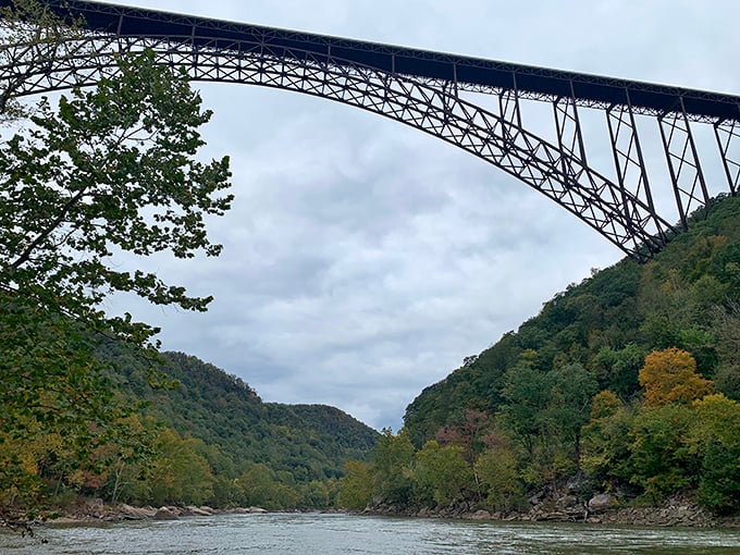 The New River Gorge Bridge spans the valley like nature's own cathedral, connecting mountains with steel poetry.