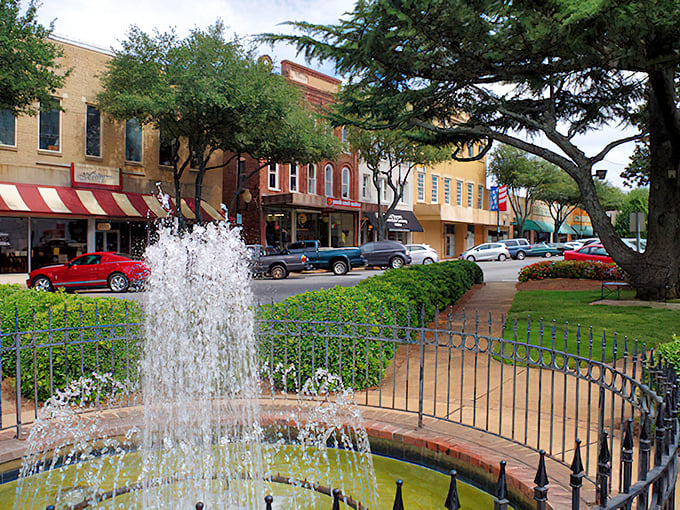 These colorful storefronts in Forest City aren't just buildings—they're the backdrop for a community that still believes in "howdy."