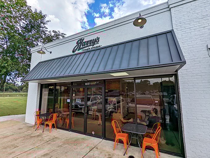 Those bright orange chairs aren't just for show – they're front-row seats to the hoagie experience.