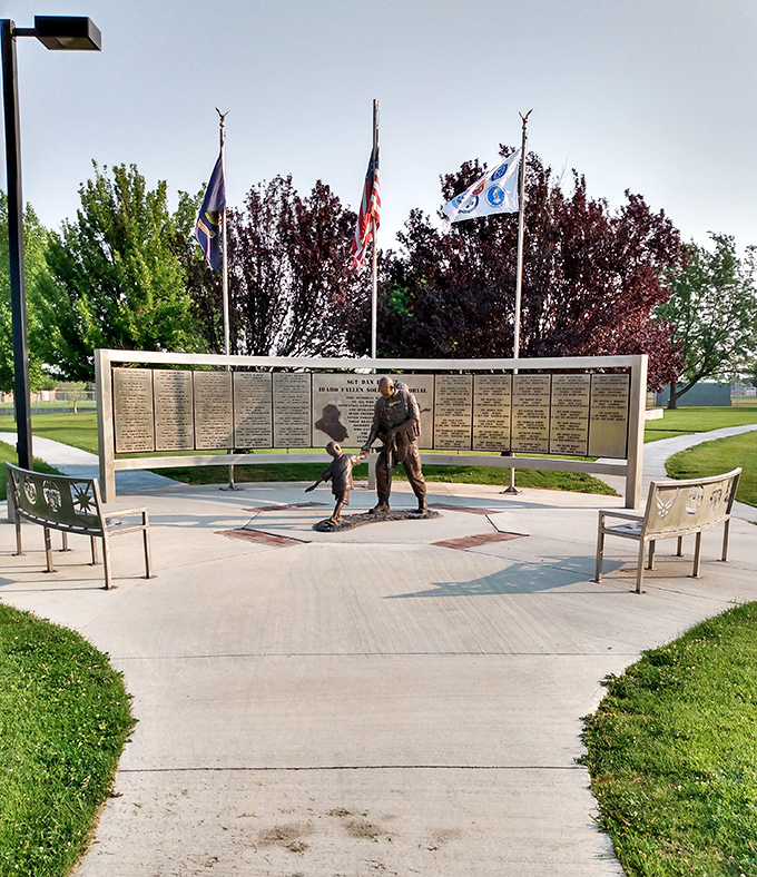 This veterans memorial in Jerome reflects the town's values—including fair prices that respect hardworking families.