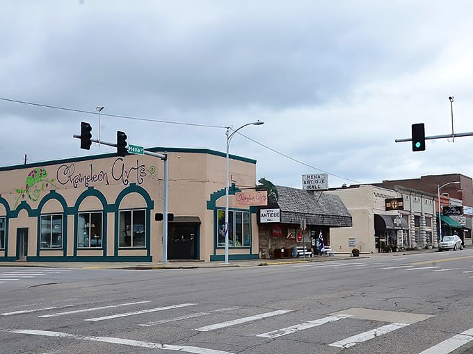 The stunning Ponca Theatre architecture shines golden in sunlight – small towns preserving historic gems like this truly inspire us!