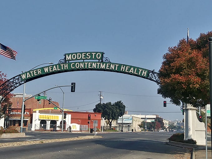 That welcoming arch spans the street like a gateway to your most affordable California retirement dreams.