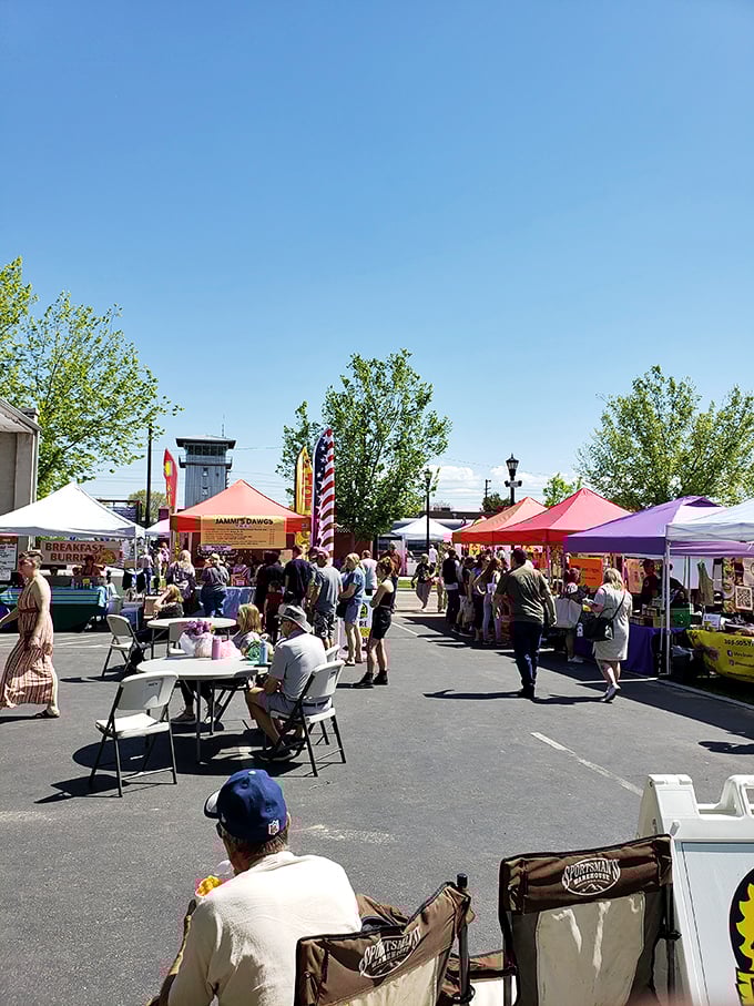 Green grass and white tents create an inviting atmosphere where community spirit shines brightest.
