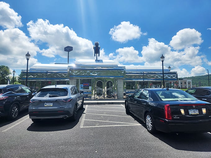 Classic diners like Pine Grove are America's great equalizers—where truckers and tourists sit elbow-to-elbow at counters, united by the universal language of good coffee.