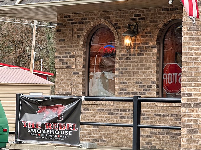 Those arched windows at Rebel Smokehouse have seen generations of BBQ lovers come through. The smoke signals say "Get in here!"