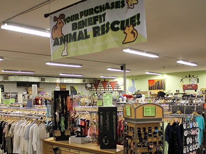 That green awning shelters more than merchandise; it protects dreams of finding designer pieces affordably.