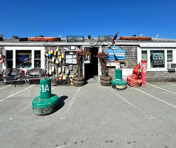 Nautical flags and weathered wood create the perfect setting for seafood that tastes like it jumped from ocean to plate in record time.