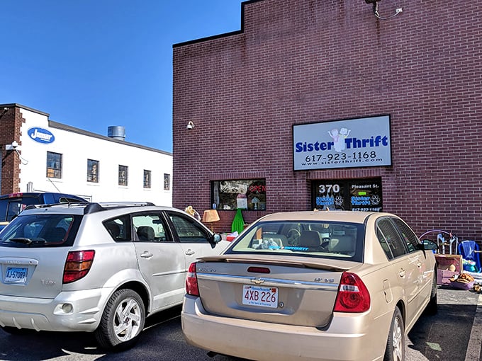 The storefront display at Sister Thrift offers just a glimpse of the amazing bargains waiting for savvy shoppers.