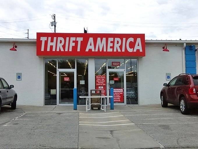 The welcoming storefront promises treasures waiting inside, where every shopping cart becomes a treasure chest.