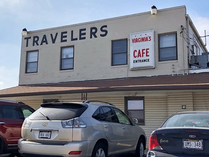 The "Travelers" sign tells the whole story – this place welcomes everyone seeking authentic comfort food.