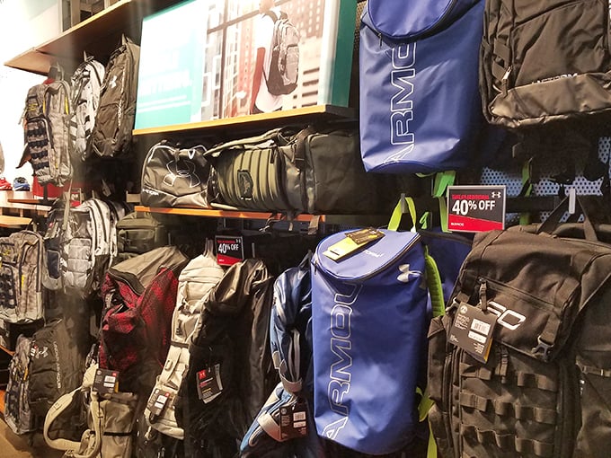 Backpack heaven for the outdoor enthusiast or the parent who's tired of buying a new school bag every three months because "it just broke, Mom!"