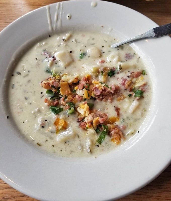 This Baked Potato Soup isn't just comfort in a bowl—it's a creamy, bacon-topped hug that makes rainy beach days worthwhile.