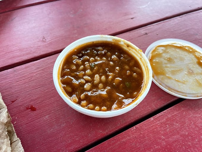 These baked beans have clearly been hanging out with the barbecue—they've absorbed all the right influences and developed a personality all their own.