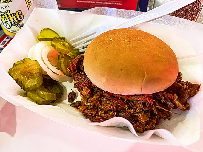 The BBQ beef sandwich – where tender, slow-cooked meat meets a humble bun. Simple pleasures don't need fancy presentation when they taste this good.