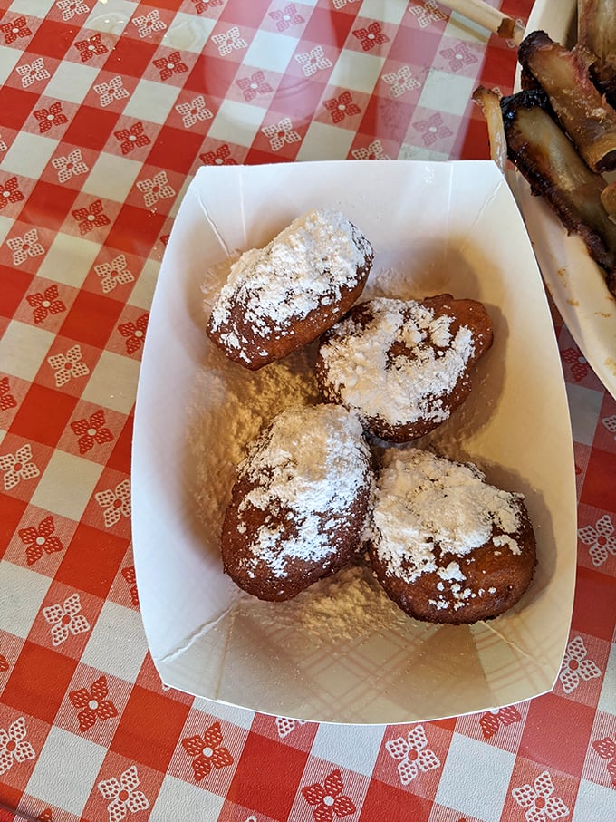Sweet, powdered treasures that prove dessert after barbecue isn't just an option – it's practically a constitutional right.