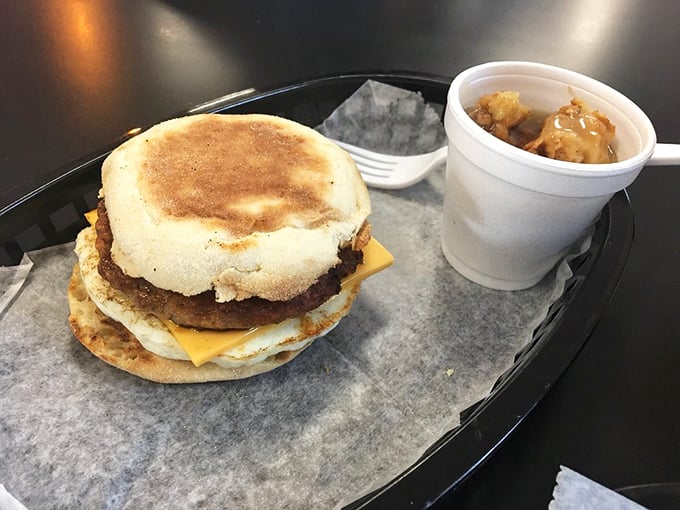 Breakfast sandwiches that make you question why you ever settled for drive-thru versions. That side of potatoes isn't playing around either.