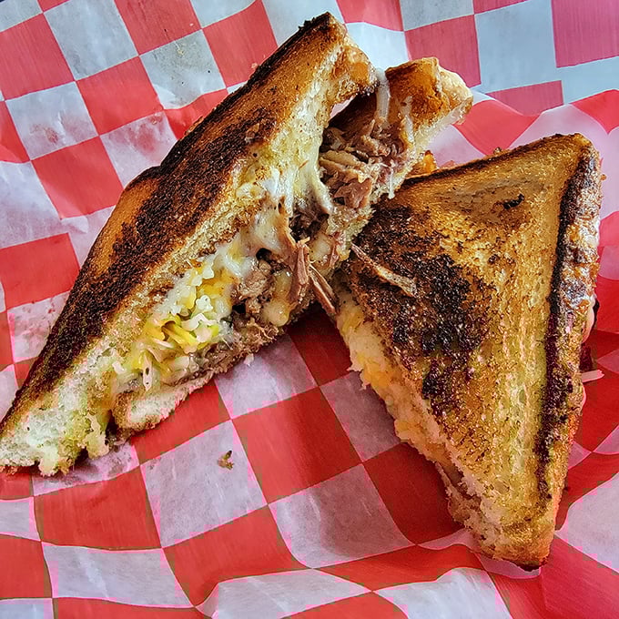 The grilled cheese your childhood dreams of growing up to be. Smoky brisket and melted cheese transform comfort food into a transcendent experience.