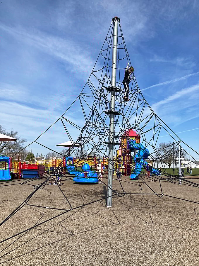 Playground equipment that would cost you a $20 admission elsewhere is free in Celina. Kids climbing to new heights without climbing credit card bills.