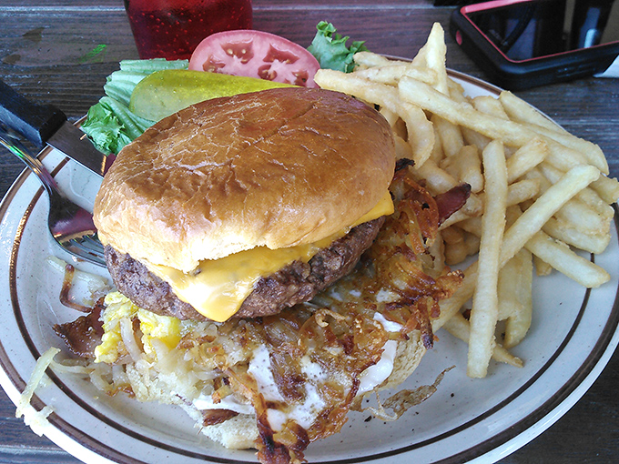 A burger built like a '57 Chevy – solid, reliable, and guaranteed to make you smile.