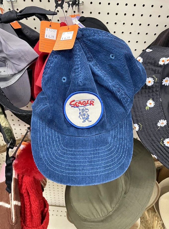 That blue corduroy Seager cap isn't just headwear—it's your ticket to instant California cool. The daisies next door aren't bad either.