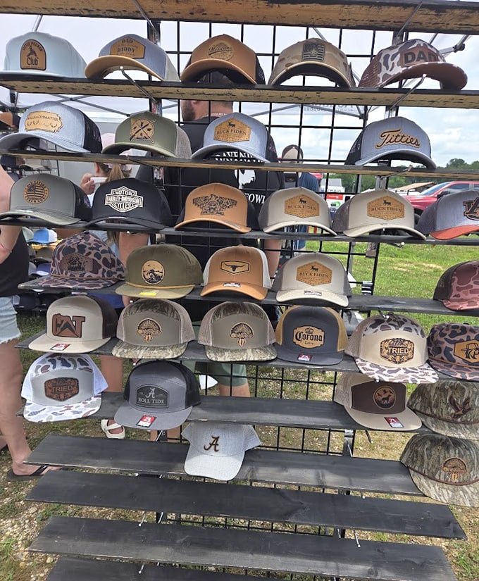 Hat heaven for the indecisive shopper—from Alabama crimson to camouflage, your head's perfect match waits somewhere in this grid of personality statements.