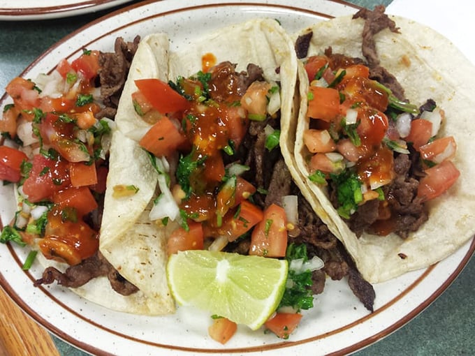 These tacos don't need Instagram filters—they're naturally photogenic with that perfect lime wedge for a pop of citrusy brilliance.