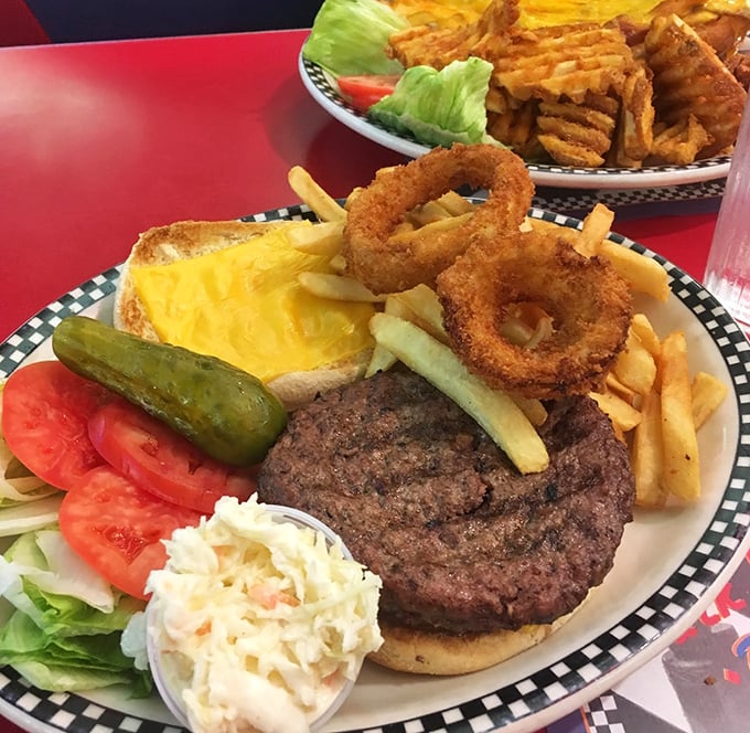 This isn't just a burger—it's a masterpiece of beef, cheese, and toppings that makes fast food chains weep with inadequacy.