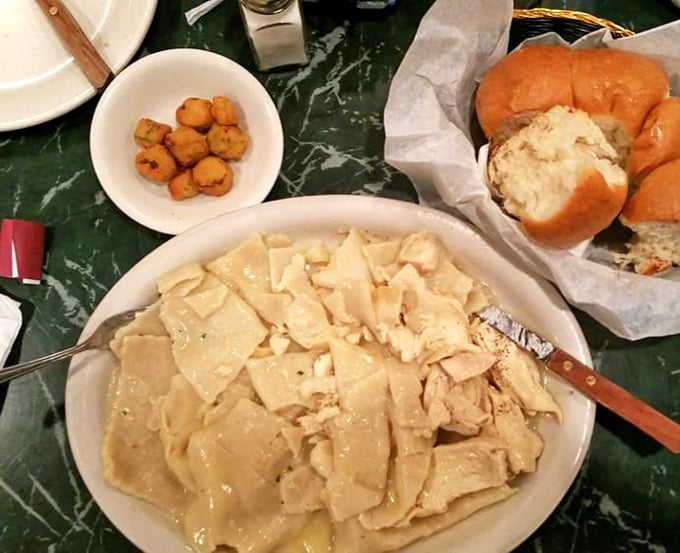 Chicken and dumplings that would make your grandmother both jealous and proud—comfort food that hugs you from the inside out.