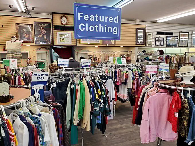 The "Featured Clothing" section – where yesterday's fashion statements become tomorrow's unique style finds. Color-coded for your treasure-hunting pleasure!
