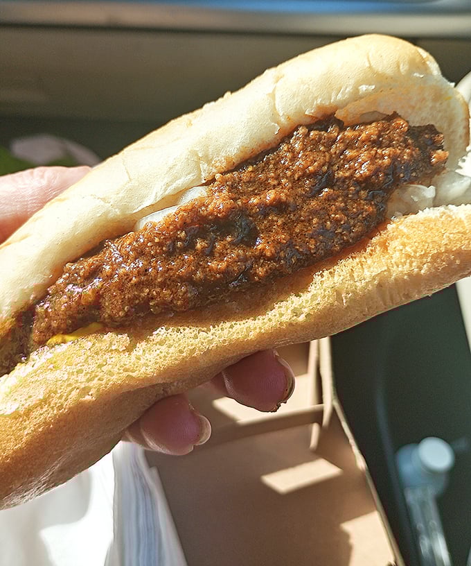Root beer and loaded dogs – the American dream served on a paper tray. This is what happiness looks like.