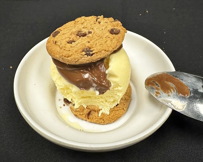 The Cookie Sandwich isn't just dessert – it's therapy in edible form, with ice cream playing matchmaker between two cookies.