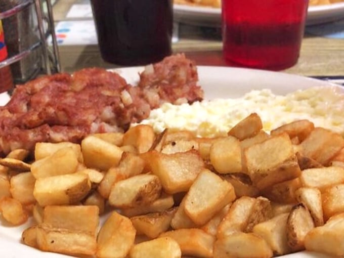 Home fries so perfectly cubed and crisped they deserve their own geometry lesson, alongside hash that puts the "comfort" in comfort food.