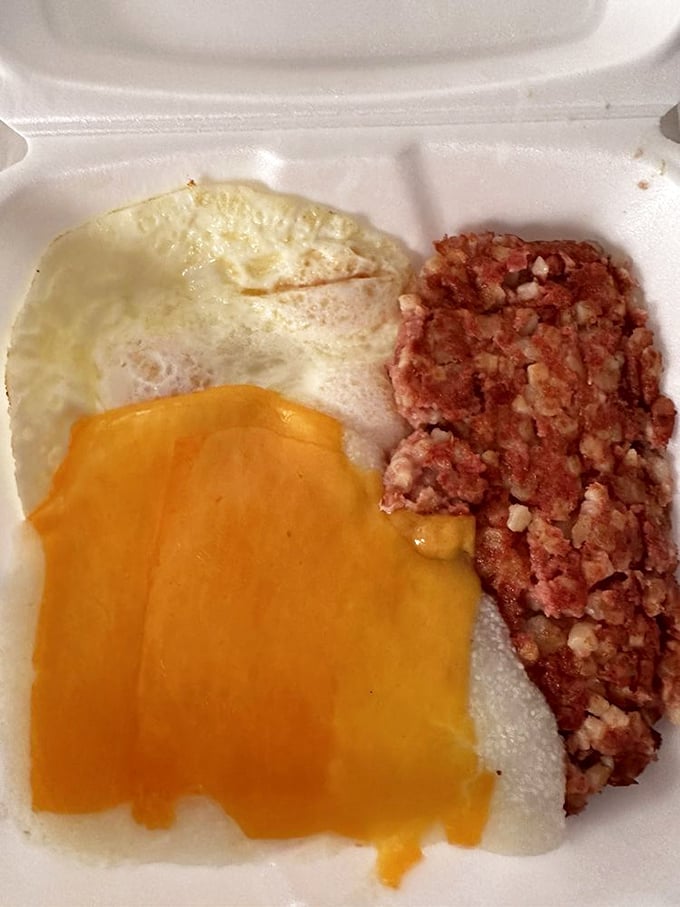 Corned beef hash with eggs and cheese – the breakfast equivalent of a power trio that's been touring together for decades.
