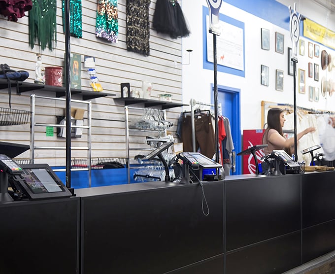 The checkout counter—the final frontier between you and your newfound treasures. Resistance is futile!