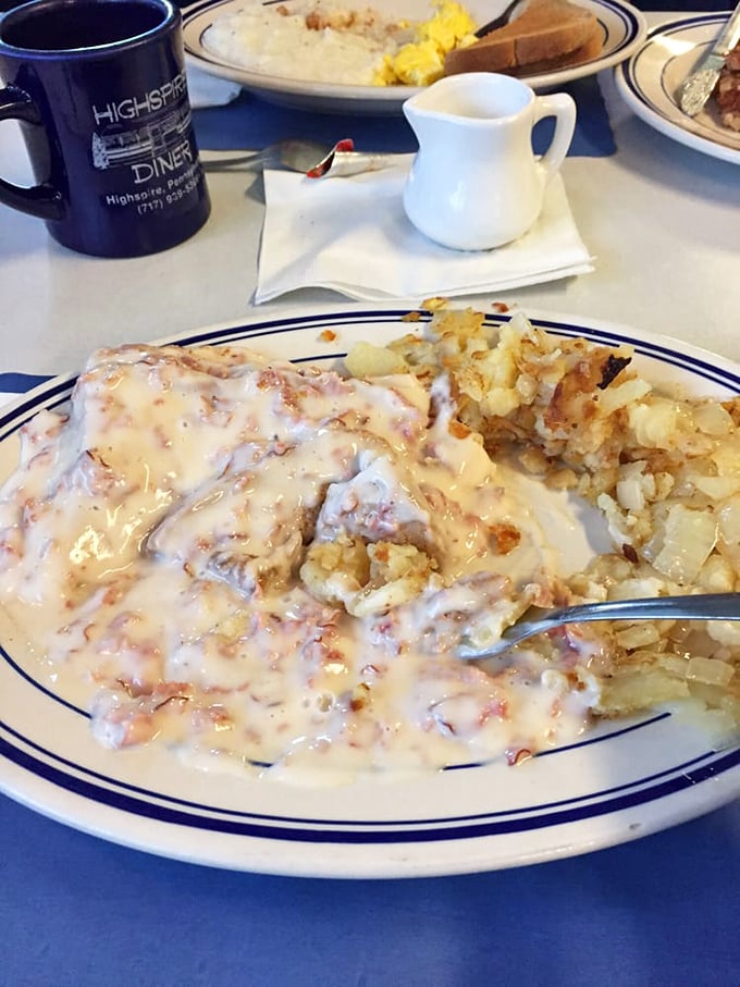 Creamed chipped beef – or as military veterans affectionately call it, "SOS" – smothers crispy potatoes in rich gravy that would make your grandmother proud.