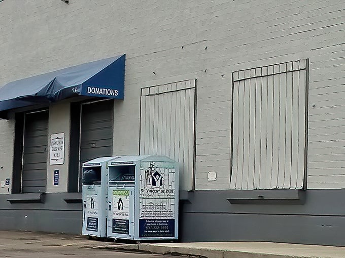 The donation area—where yesterday's impulse purchases become tomorrow's treasures, completing the circle of thrift that keeps this community engine running.