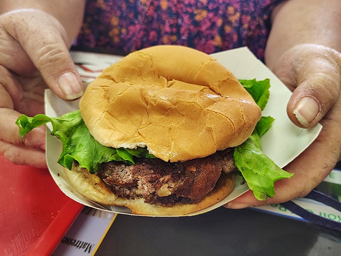 Simple yet sublime—fresh lettuce, a perfectly seasoned patty, and a bun that knows its supporting role in this meaty masterpiece.