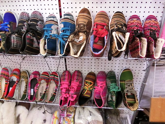 Footwear that tells stories from around the world. These aren't just shoes—they're conversation starters with straps and colorful patterns.
