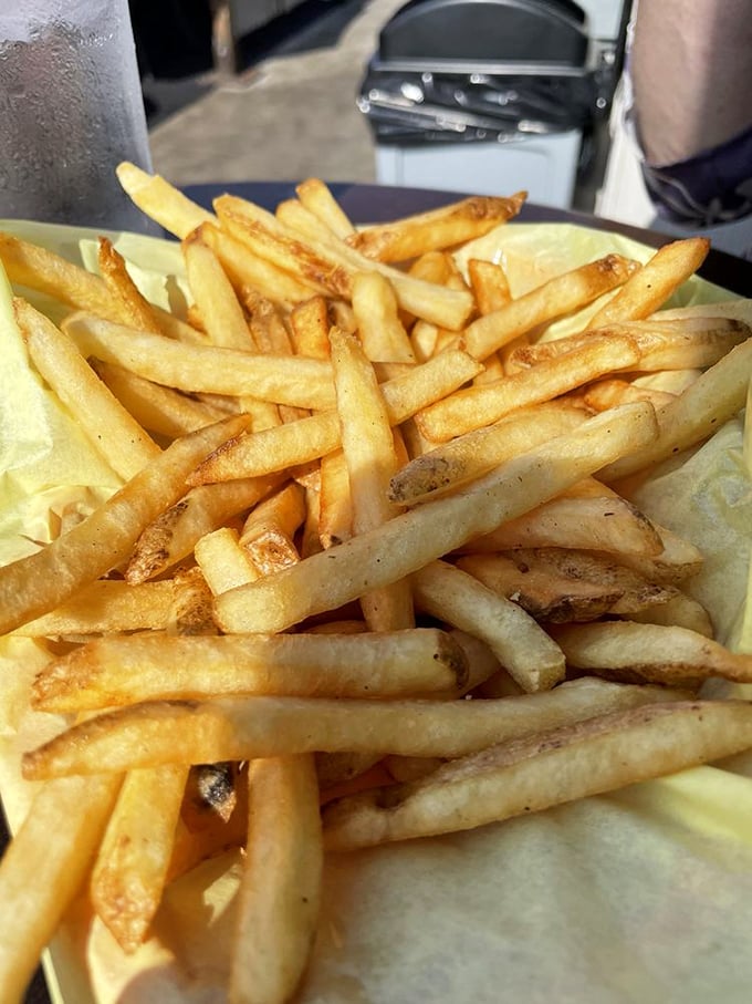 Golden fries that actually taste like potatoes – revolutionary concept in an age of frozen imposters everywhere.