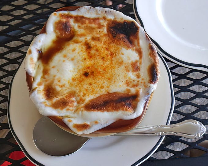 Not just soup, but a commitment—a beautiful, cheese-capped promise that winter in Wisconsin has its consolations.