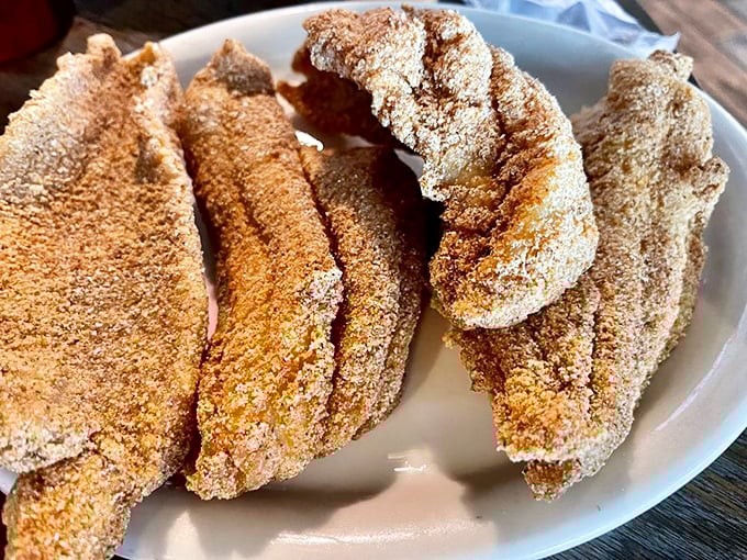 Perfectly fried catfish with that ideal crispy-to-tender ratio – the kind that makes you wonder why you ever bother with fancy seafood restaurants.