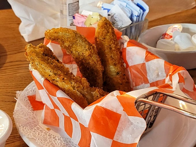 These fried pickles aren't just appetizers – they're conversation starters. One basket and even pickle skeptics become true believers.
