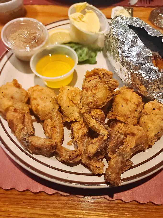 Fried frog legs—the dish that always prompts someone at the table to say, "Tastes like chicken!" before discovering it's actually better than most chicken they've had.